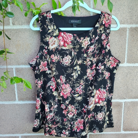 Lane Bryant | Tops | Vintage 9s Black And Red Floral Lane Bryant Tank ...